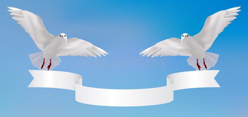 Birds in the Sky with a Banner Stock Vector - Illustration of vector ...