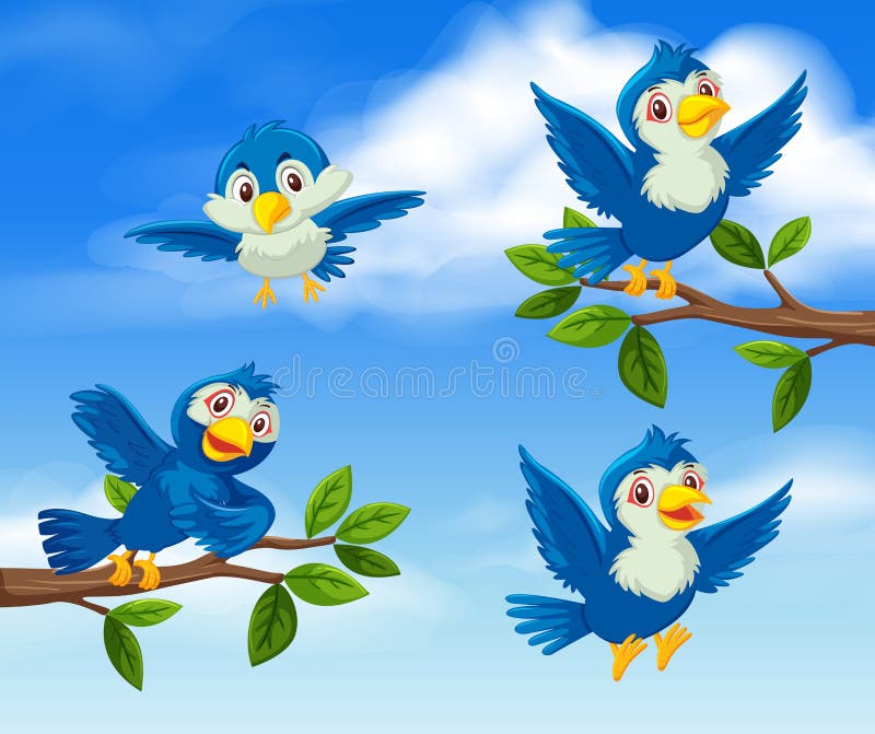 Birds Blue Fly Sky Stock Illustrations – 2,696 Birds Blue Fly Sky Stock ...