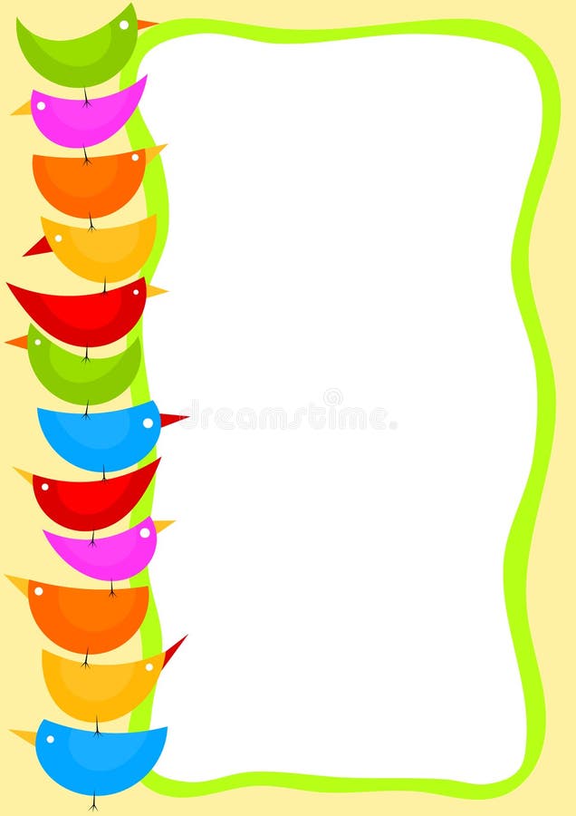Birds Stack Totem Border Frame Stock Illustration - Illustration of ...