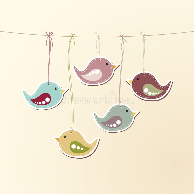 Birds on strings stock vector. Illustration of animal - 26276639