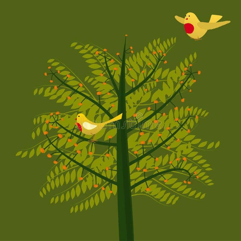 Birds on Tree stock vector. Illustration of simple, spring - 13255530