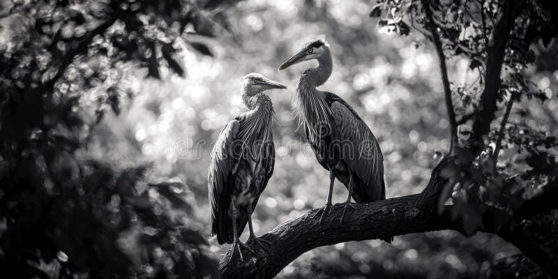 Birds on Tree Branch stock photo. Image of generated - 381242250