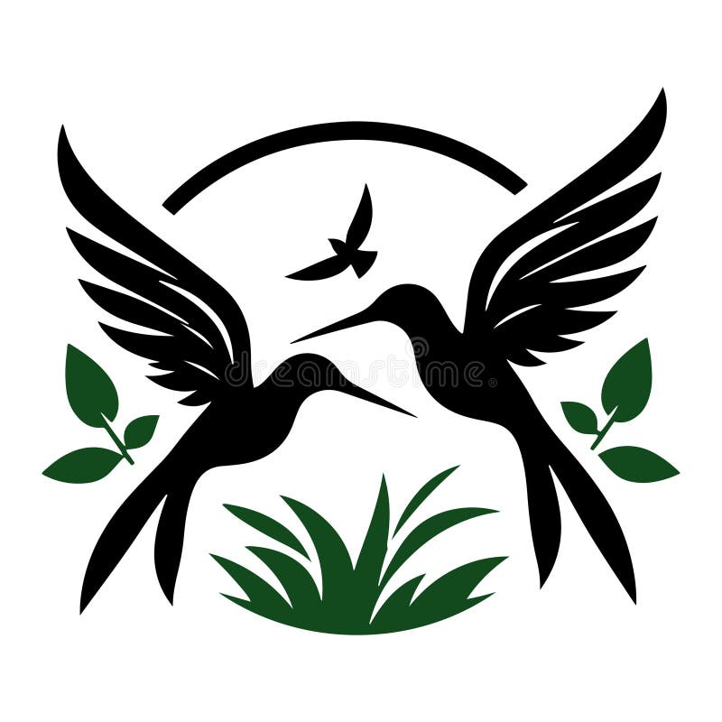 Birds and Tree Related Vector Logo Design with Illustration Stock ...