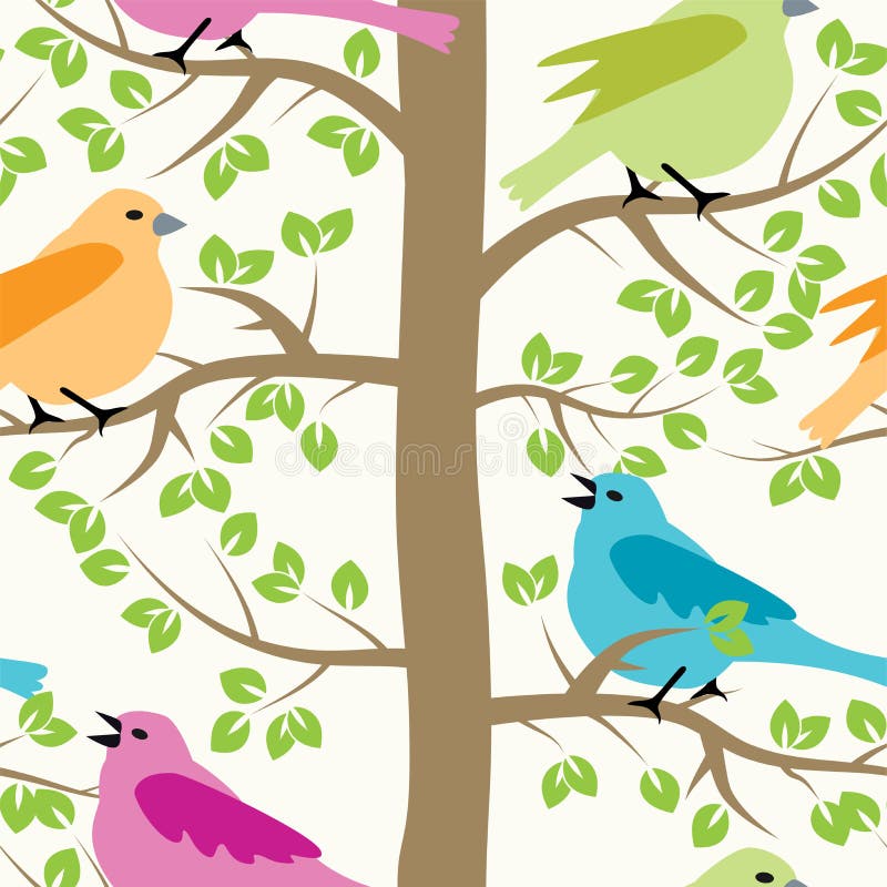 Birds,trees and owl stock vector. Illustration of botanical - 25491622