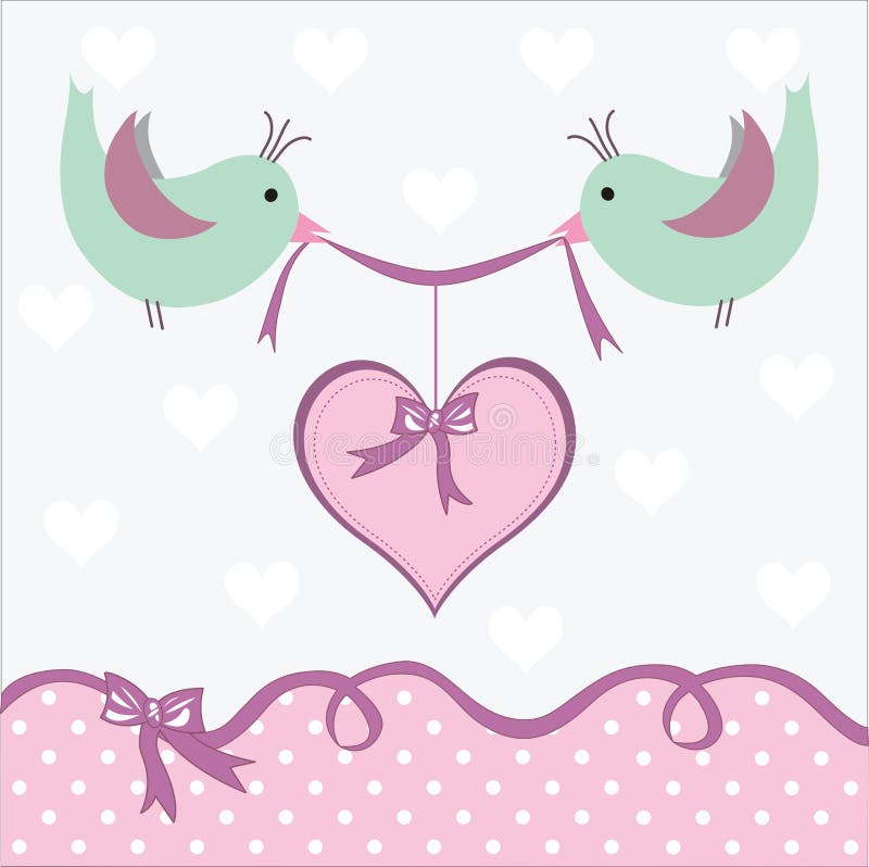 Birds stock vector. Illustration of ribbon, congratulations - 39318874