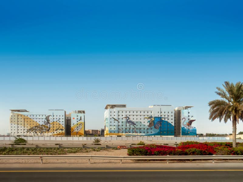 Birds of the UAE in Yas Island Murals. Abu Dhabi. UAE. Stock Photo ...