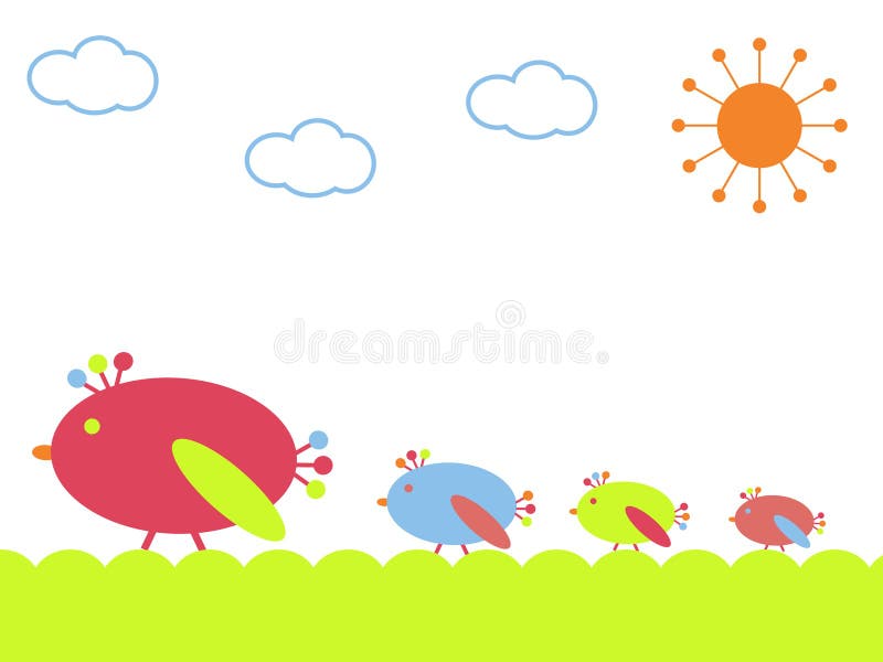 Birds on a walk stock vector. Illustration of abstract - 7530276
