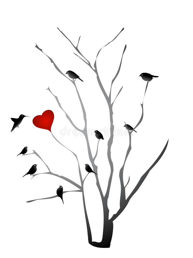 Family Home Idea, Magic Tree of Spring Love, Tree with Heart with Nest ...