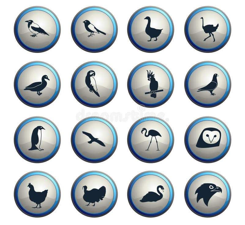 Birds icon set stock vector. Illustration of sparrow - 128286987