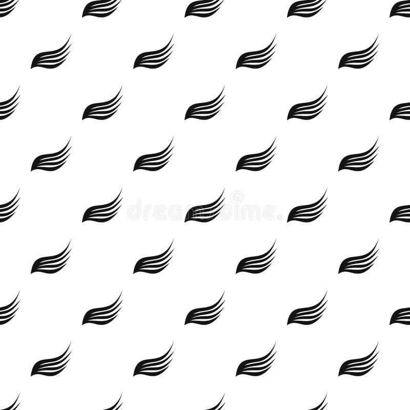 Birds Wing with Feathers Pattern, Simple Style Stock Vector ...
