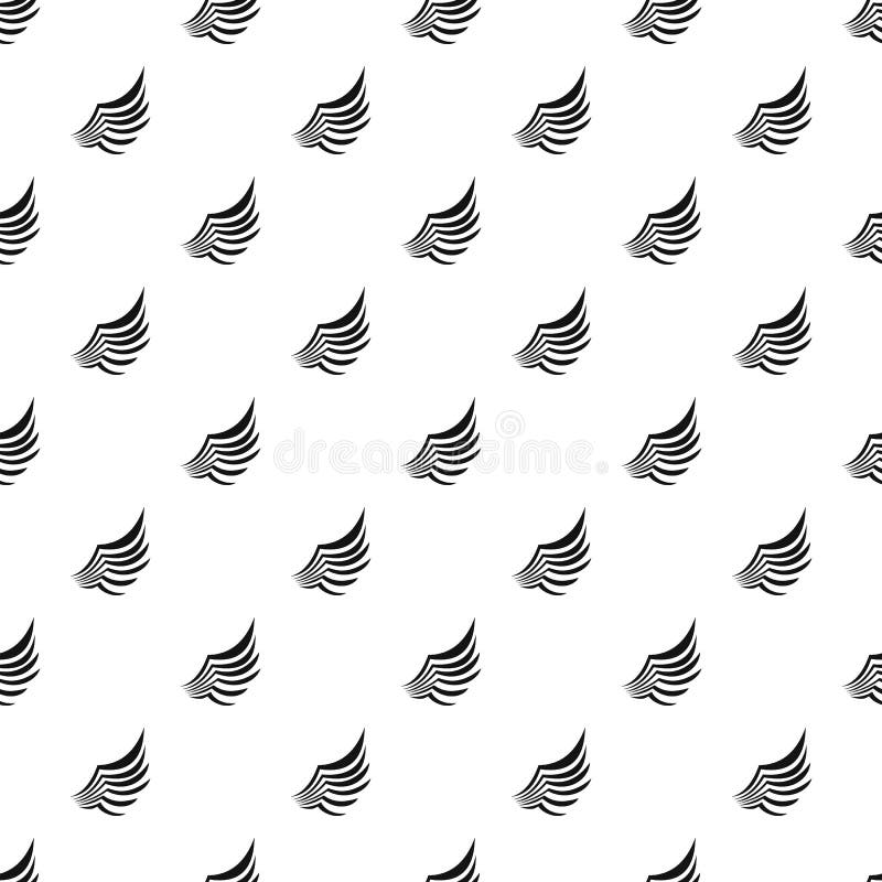 Birds Wing with Feathers Pattern, Simple Style Stock Vector ...