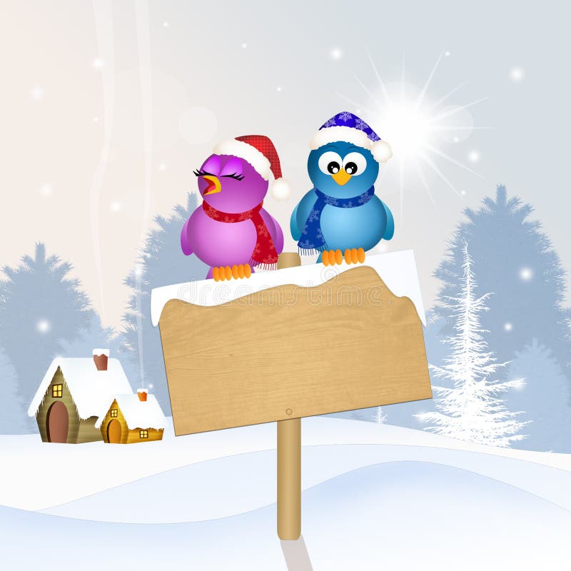 Funny winter birds stock vector. Illustration of isolated - 16864855