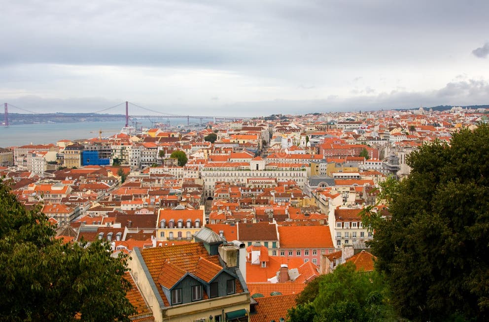 Birdview of Lisbon, Portugal Stock Photo - Image of wall, city: 20439556