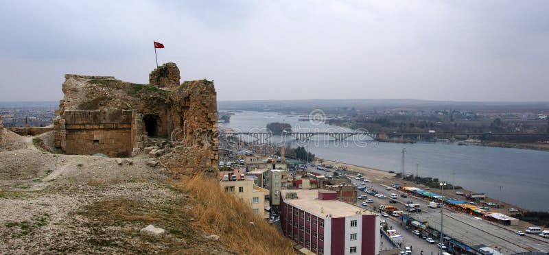 Birecik Castle stock image. Image of fortification, landmark - 348324937