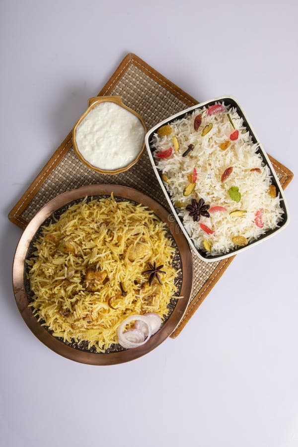 Biriyani Basmoti Rice Biriyani Mutton Biriyani Aislado Sobre Fondo ...