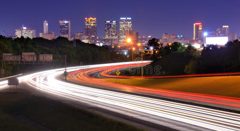 Birmingham, Alabama Skyline Stock Image - Image of freeway, interstate ...