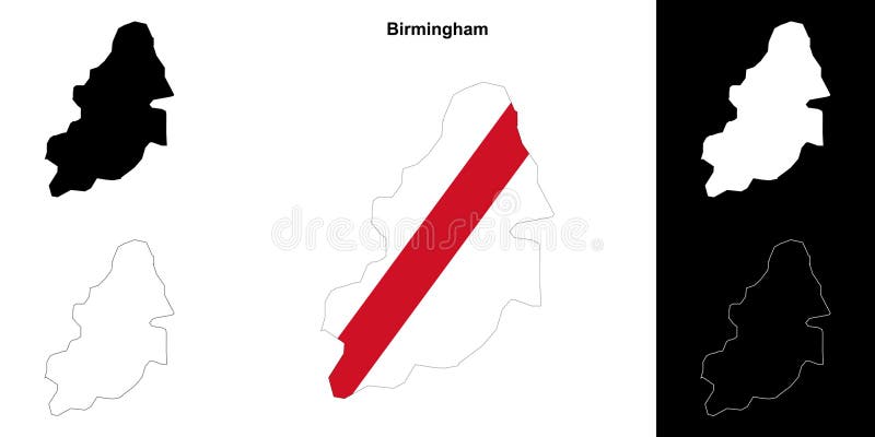 Birmingham outline map stock vector. Illustration of empty - 323767925
