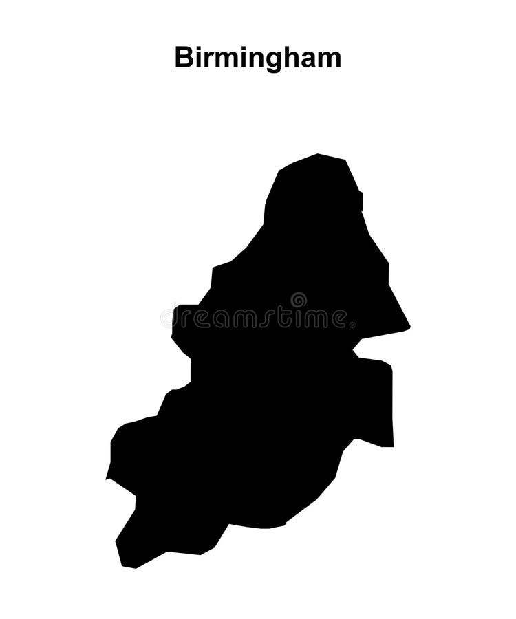 Birmingham outline map stock vector. Illustration of silhouette - 360360881