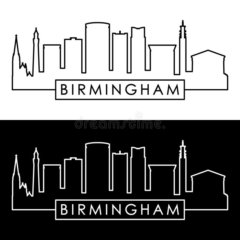 Outline Birmingham, Alabama Skyline with Landmarks. Stock Vector ...