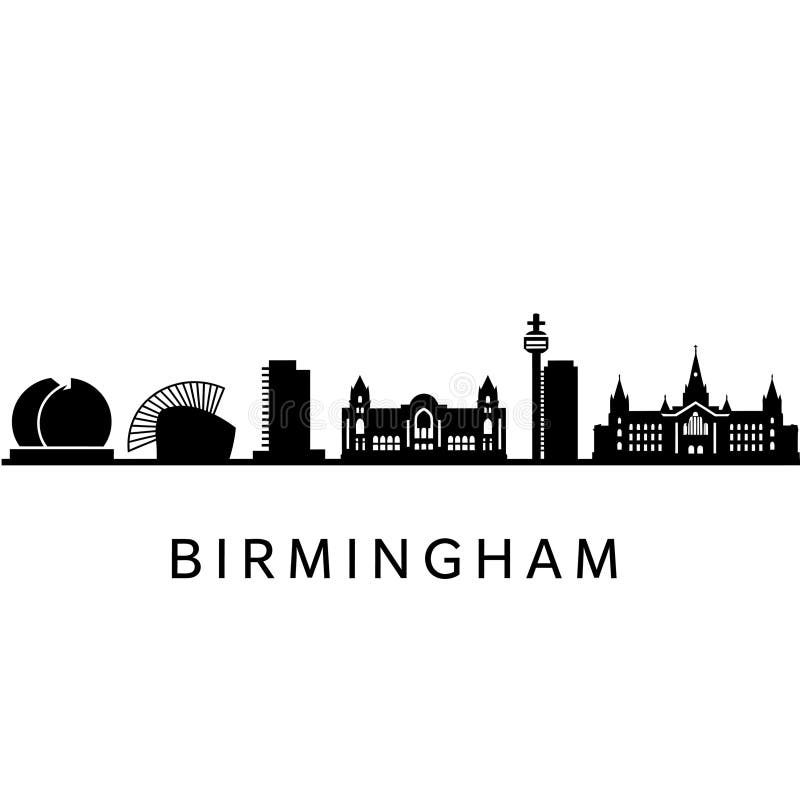 Birmingham England City Skyline Silhouette Stock Illustrations – 194 Birmingham England City ...