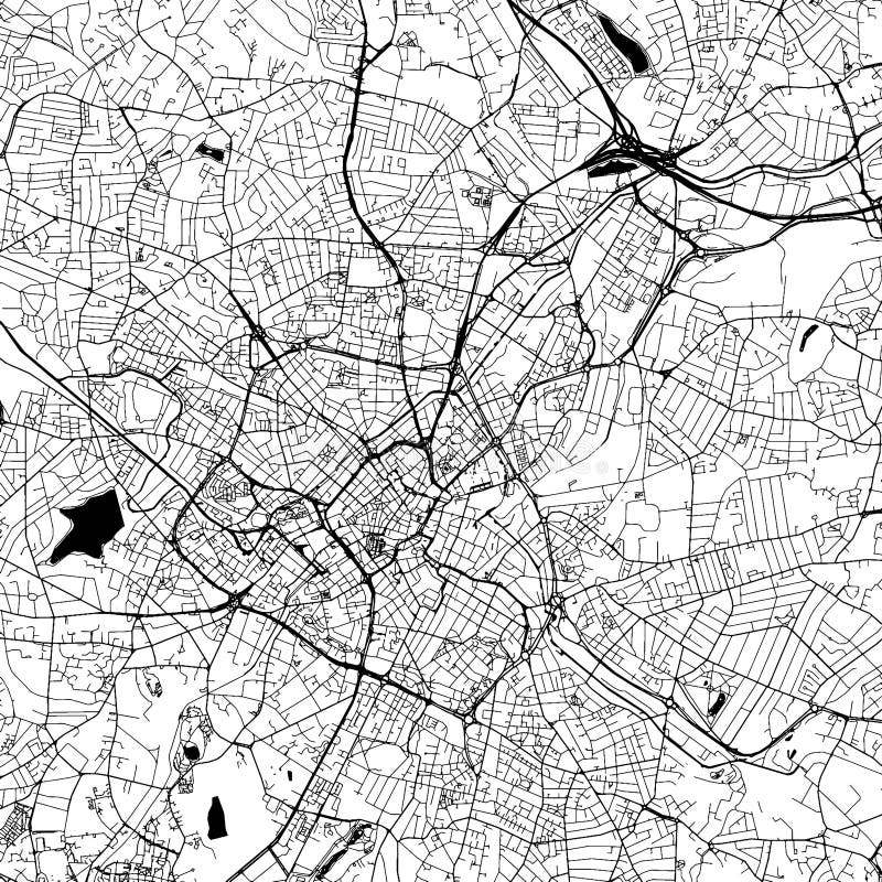 Birmingham, UK, Downtown Vector Map Stock Vector - Illustration of ...