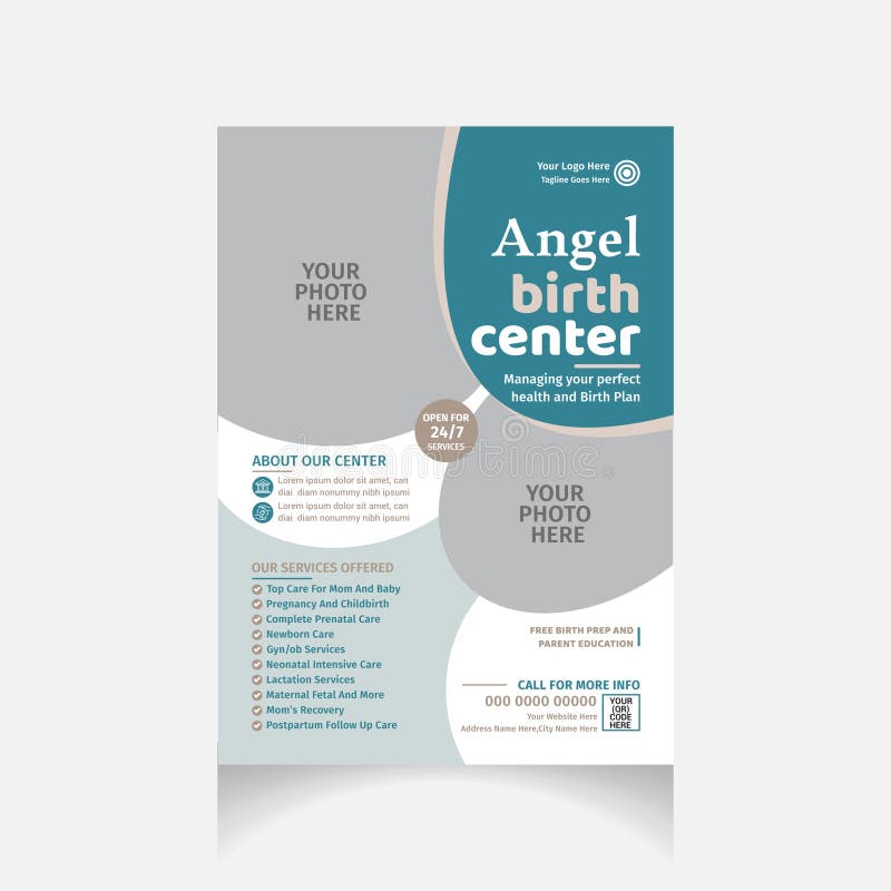 Birth Center and Clinic Flyer Design Stock Vector - Illustration of ...