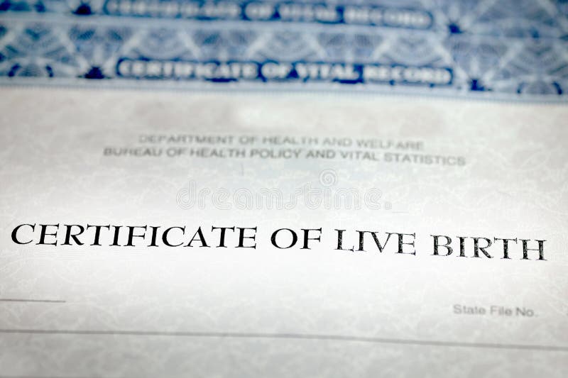 Birth Certificate Detail stock image. Image of department - 38757745