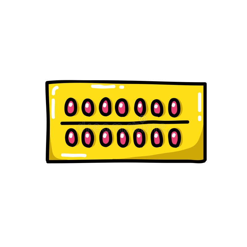 Birth Control Pills Doodle Icon, Vector Illustration Stock Illustration ...