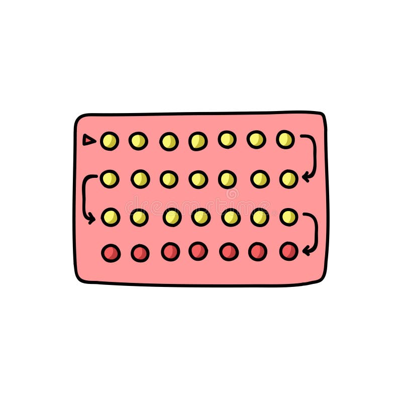 Birth Control Pills Doodle Icon, Vector Illustration Stock Illustration ...
