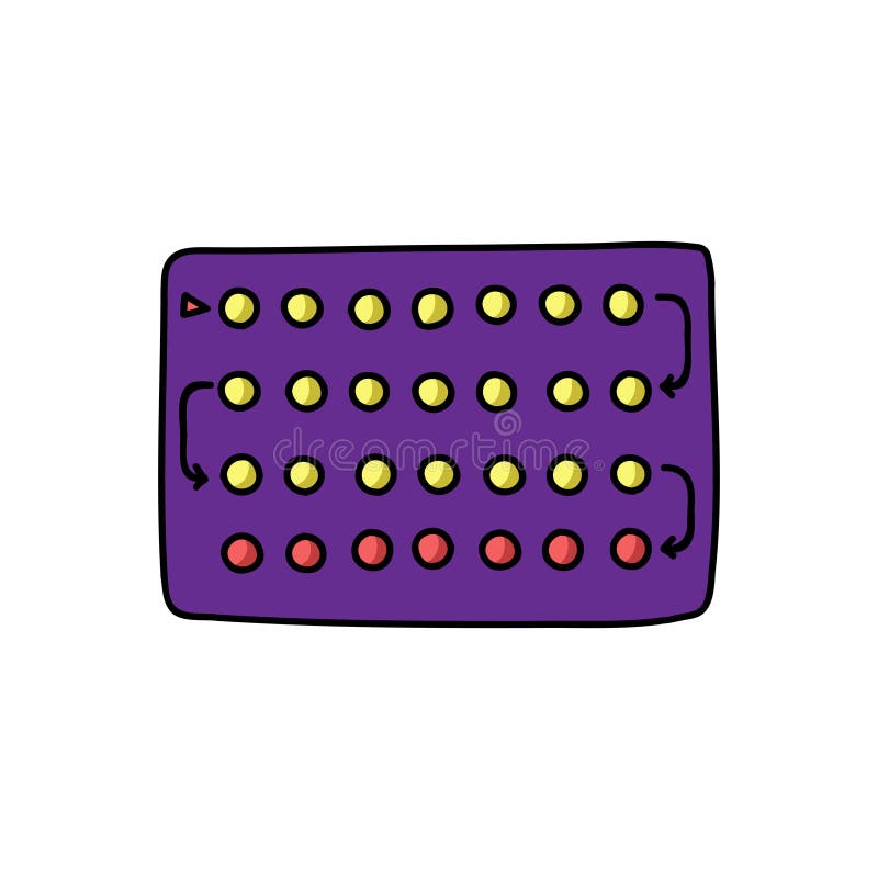 Birth Control Pills Doodle Icon, Vector Illustration Stock Illustration ...