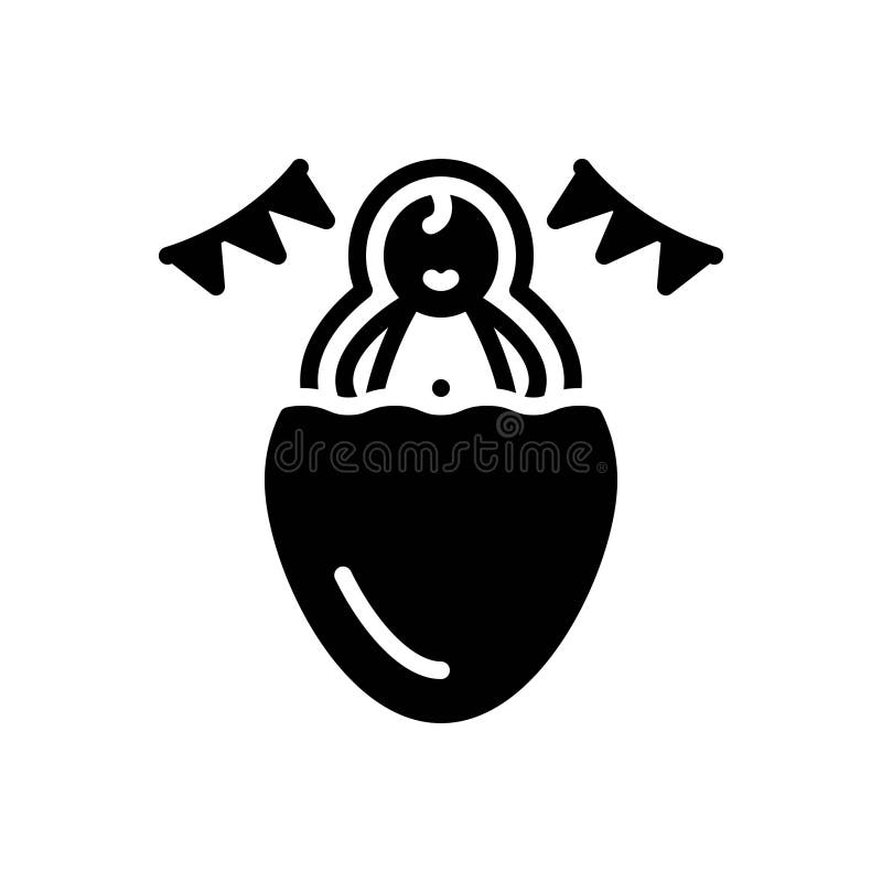 Black Solid Icon for Birth, Genesis and Easter Stock Illustration ...