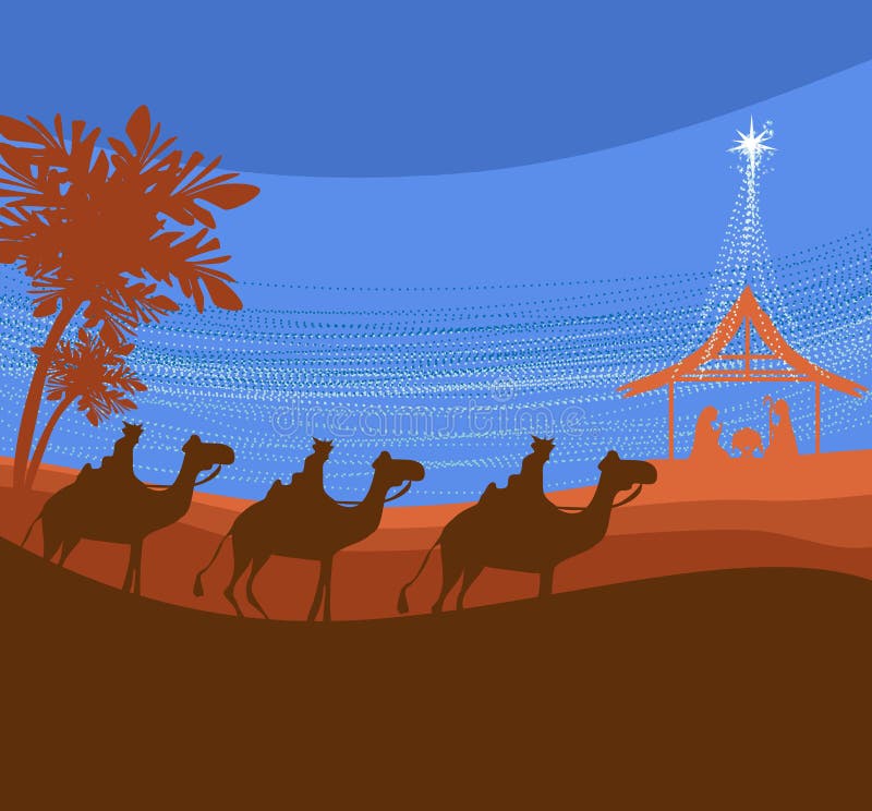 Birth of Jesus in Bethlehem. Stock Vector - Illustration of nativity ...