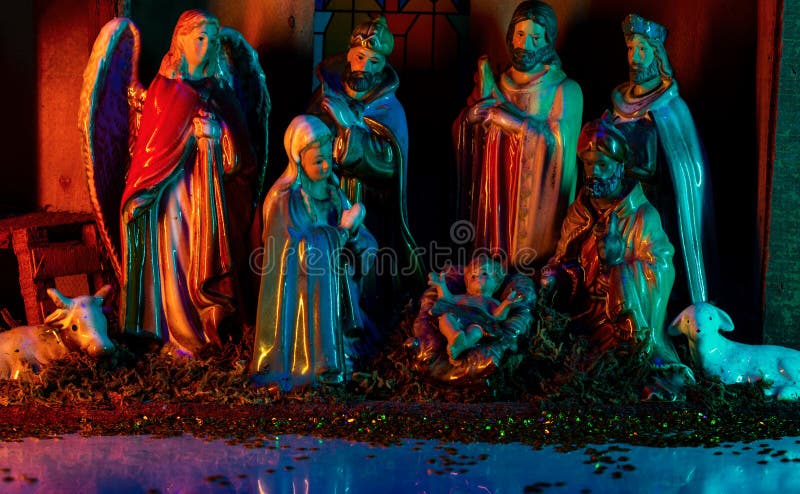 Birth of Jesus in Bethlehem. Biblical Scene. Bethlehem. Stock Image ...