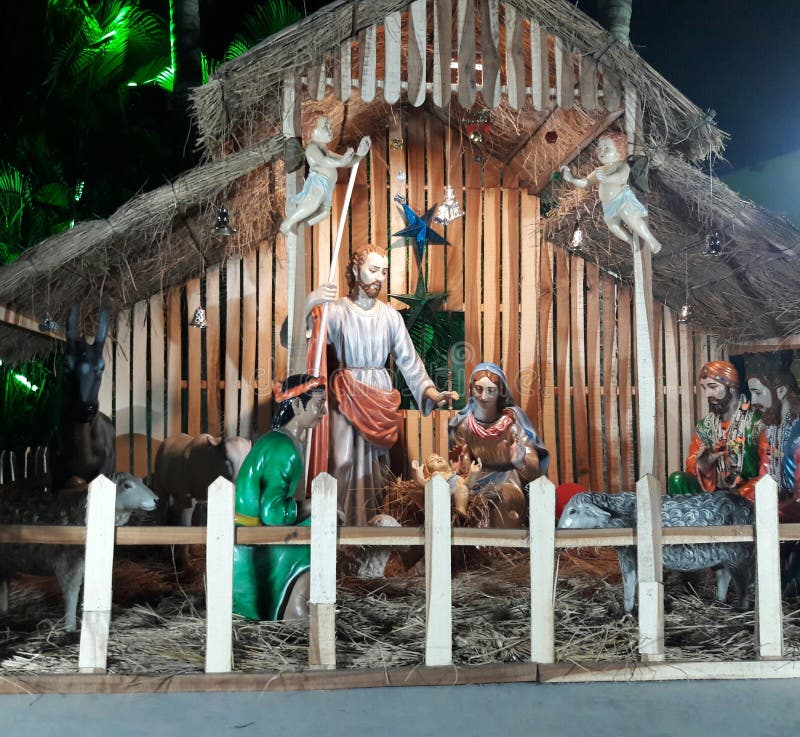 Birth of Jesus in Stable Wallpaper Stock Image - Image of wallpaper ...