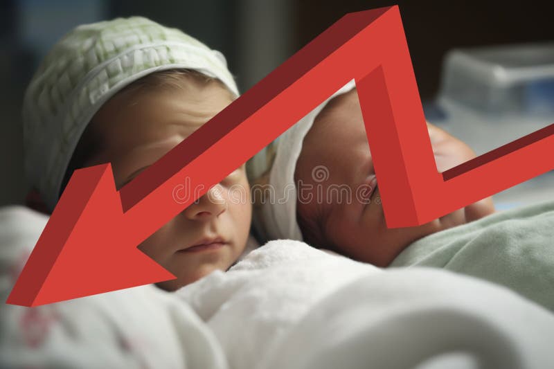 Birth Rate and Born Concept. Low Birth Rate and High Birth Rate Graph ...