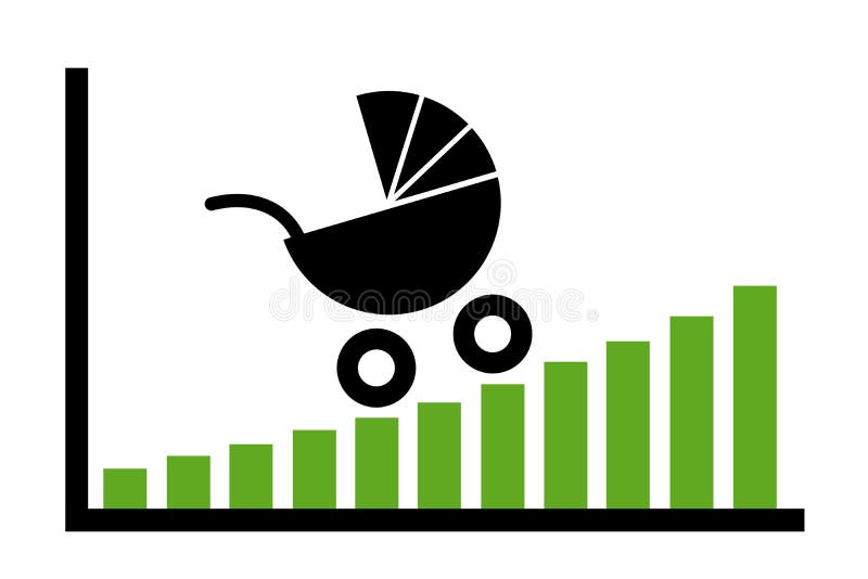 Birth Rate is Increasing and Growing Stock Vector - Illustration of ...