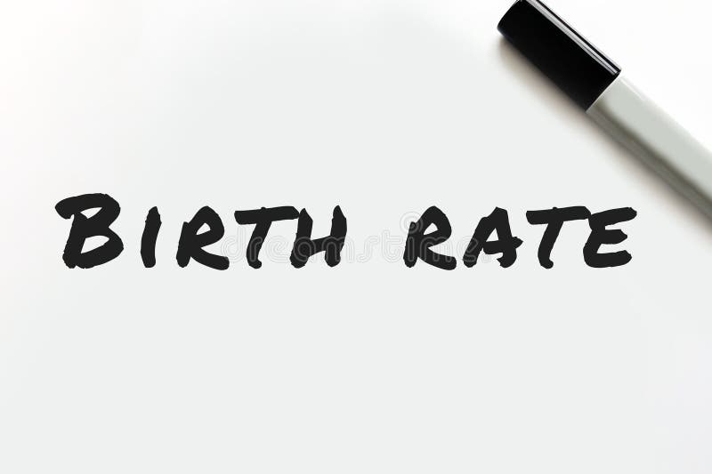 Birth Rate Inscription Text Words on Paper Stock Illustration ...