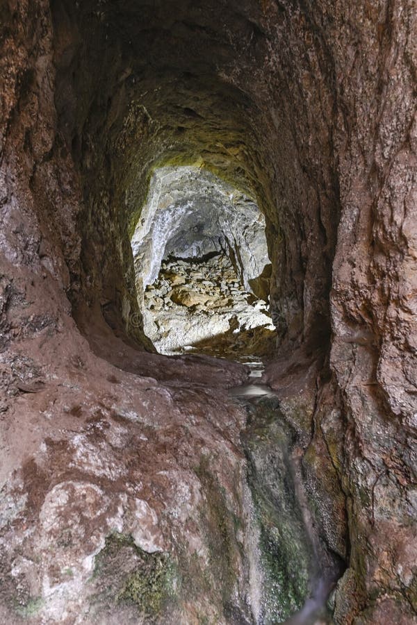 Birth of a Spring in an Artificial Mine Cave. Stock Photo - Image of ...
