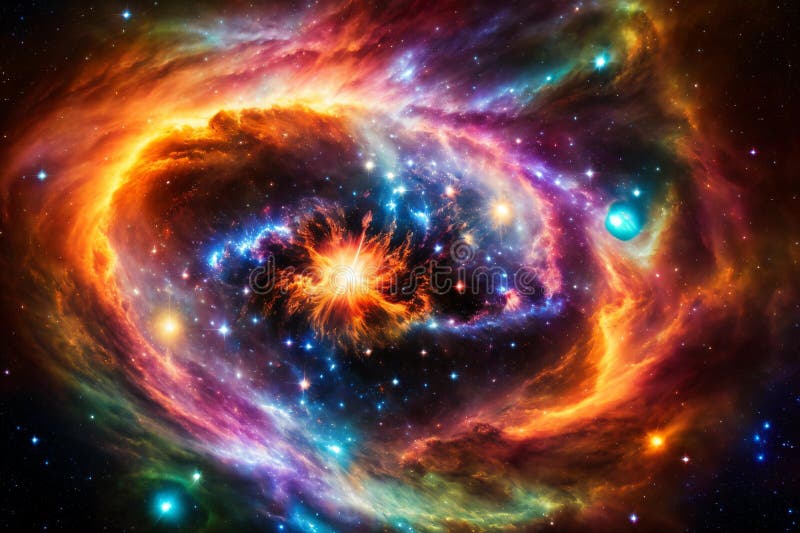 The Birth of a Star a Celestial Explosion.AI Generated Stock ...