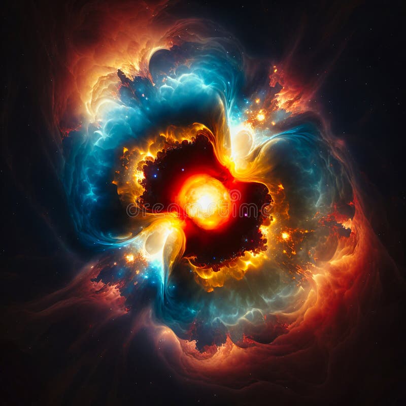 The Birth Of A Star In Space During A Nebula Explosion Generative Ai
