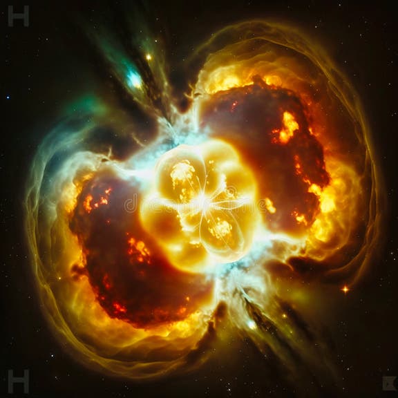 The Birth of a Star in Space during a Nebula Explosion, Generative AI ...