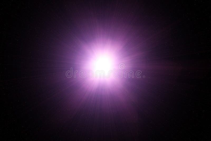 Birth of a Star - Violet Star with Light Effects Stock Illustration ...