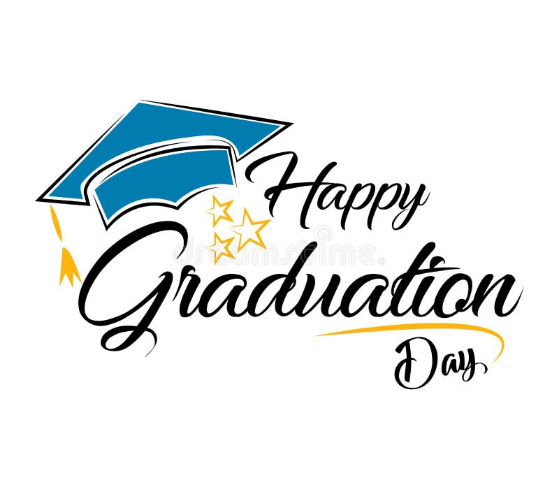 Happy Graduation Day Lettering Calligraphy Stock Vector - Illustration ...