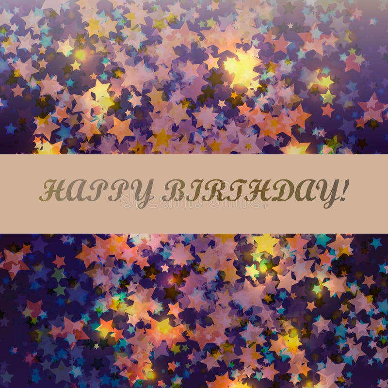 Birthday Abstract Star Background Card Stock Vector - Illustration of ...