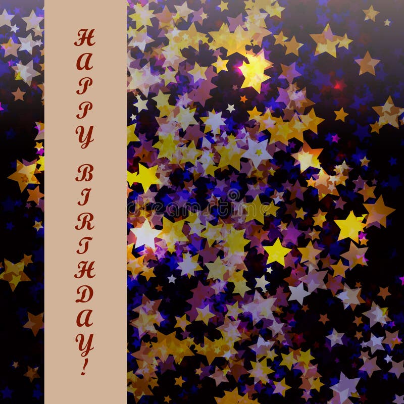 Birthday Abstract Star Background Card Stock Vector - Illustration of ...