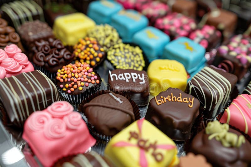 Birthday Assorted Chocolate Candies Stock Illustration - Illustration ...