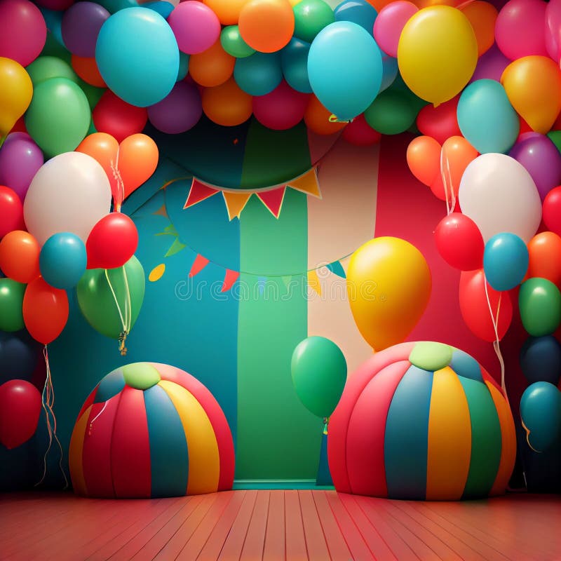 Birthday Backdrop Wallpaper Stock Illustration - Illustration of people ...