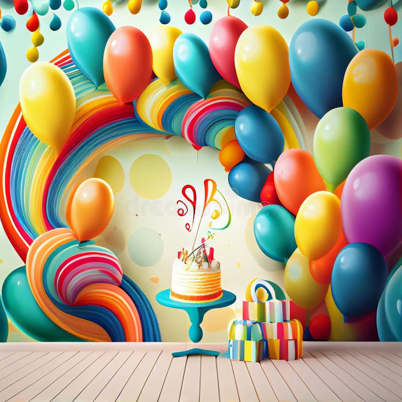 Birthday Backdrop Wallpaper Stock Illustration - Illustration of frame ...