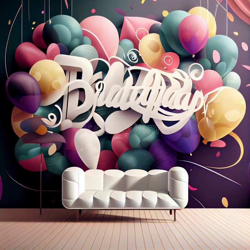 Birthday Backdrop Wallpaper Stock Illustration - Illustration of design ...
