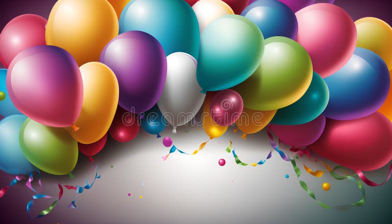 Background with Balloons and Confetti. Vector Illustration. Eps 10 ...